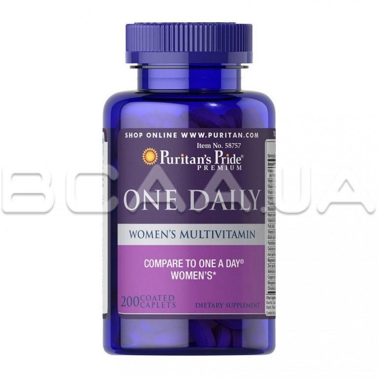 Puritan's Pride One Daily Women's Multivitamin 200 coated caplets ...