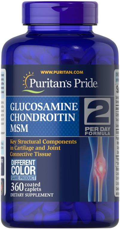 Puritan's Pride, Glucosamine, Chondroitin & MSM, 360 Coated Caplets Купити глюкозамін в Києві і ...